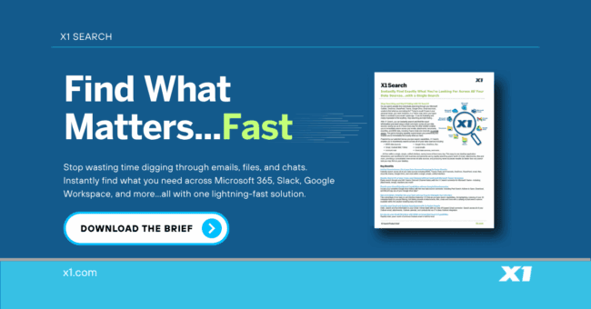 X1 Search Brief | X1 Discovery
